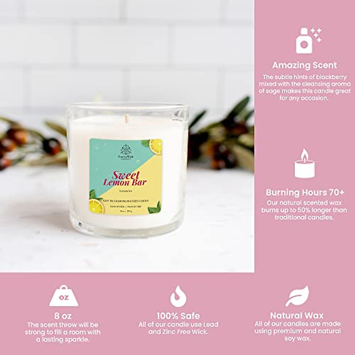 ForeverWick Sweet Lemon Bar Surprise Soy Wax Candle with Diamond Inside 10 Oz Jar, Highly Scented, Exchange Diamond for 14K Gold & Diamond Fine Jewelry, Masterfully Hand Poured, 70 Hour