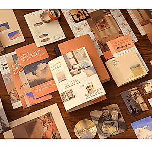 348 Pcs Scrapbooking Supplies Kit, Vintage Aesthetic Scrapbook Kit for Bullet Junk Journal, Stationery, A6 Grid Notebook, DIY Journaling Supplies, Birthday Craft Gift for Teen Girl Kid Women