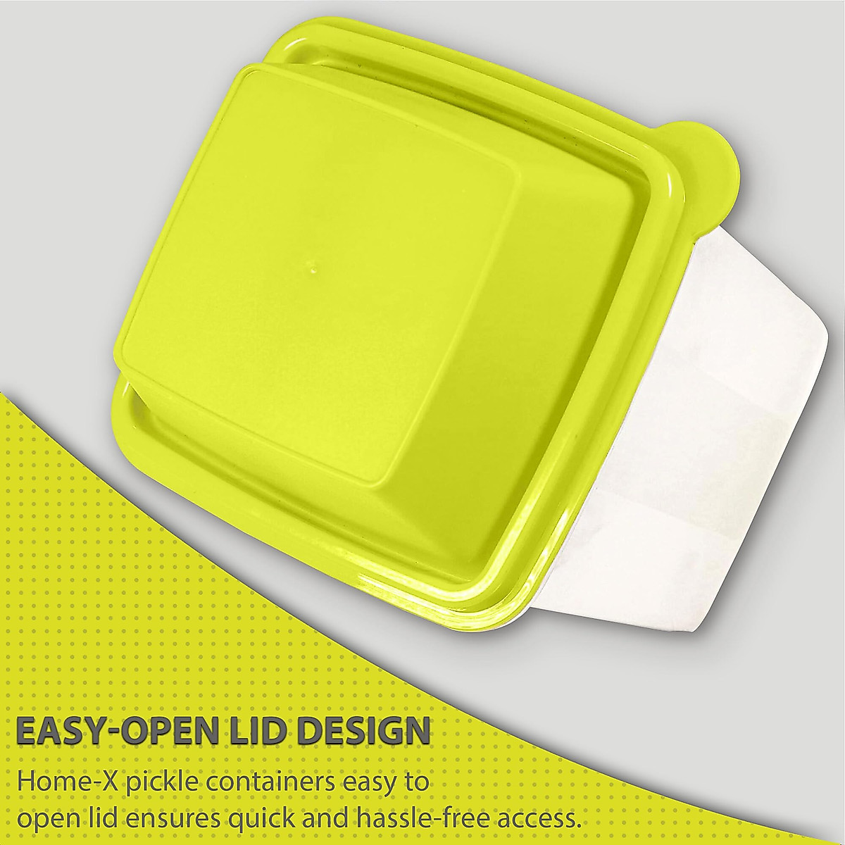 Pickle Storage Container with Strainer Insert, Food Saver (Green Lid) - by Home-X