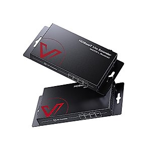 AV Access HDBaseT HDMI Extender Over Single Cat5e/6/6a/7 Ethernet Cable 4K@60Hz 130ft, 1080P@60Hz 230ft, Supports CEC, Bi-Directional PoE, IR and RS232 Pass Through, EDID, HDCP 2.2 (4KEX70-L)