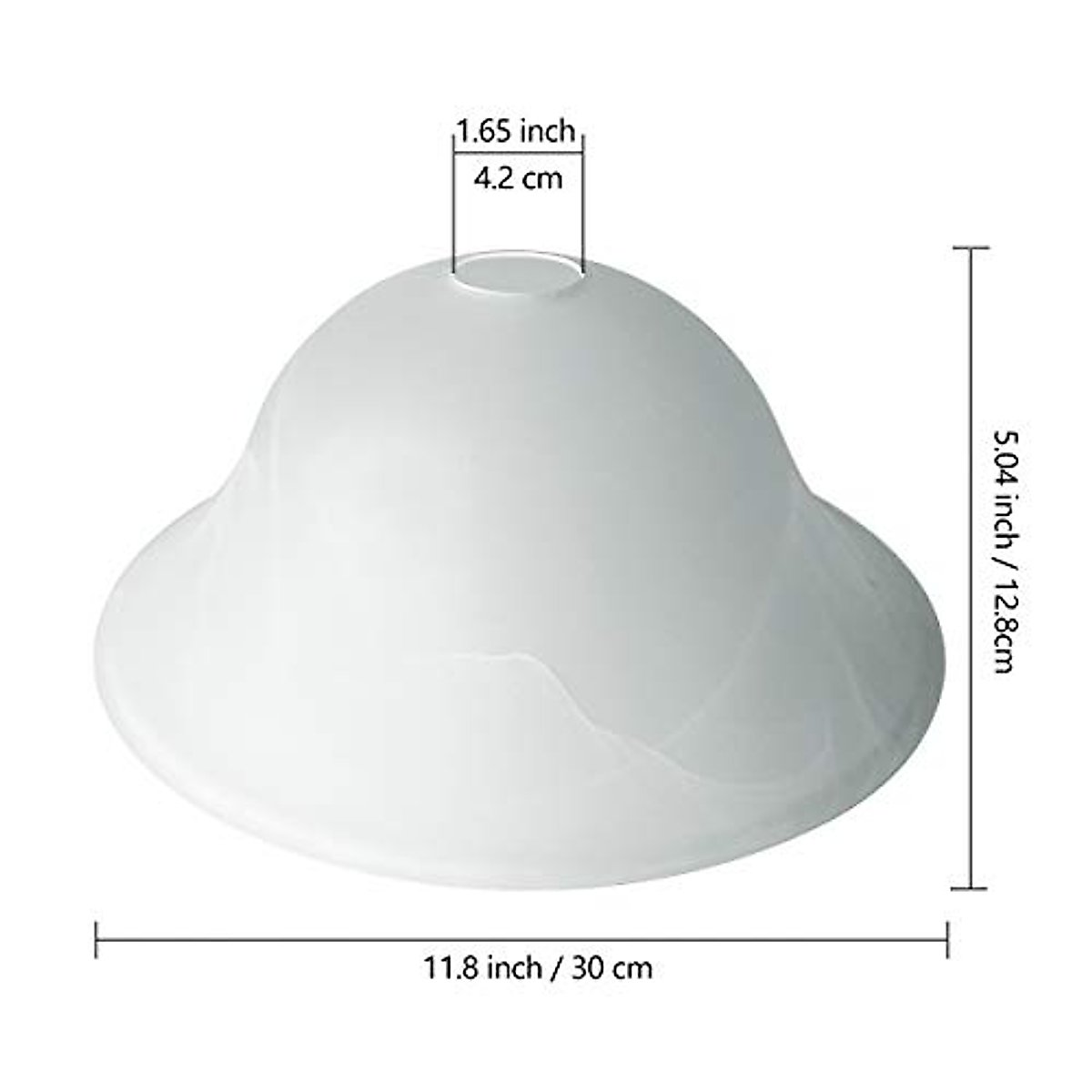 Alabaster Torchiere Lamp Shade Replacement，Glass Lamp Shade Replacement for Floor Lamp, Floor Lamp Replacement Parts (12'')