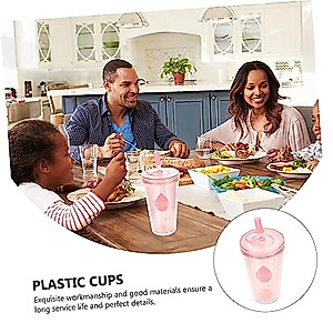 Healvian Straw Cup Milk Tea Cup Smoothie Cups for Coffee Cups with Lids Bulk Sport Water Bottles Straw Drinking Cups Insulated Coffee Mug with Lid Travel Tumbler Cup Plastic Tea Cup