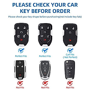 Jimtyee for GMC Key Fob Cover with Leather Lanyard Keychain Key Fob Case Shell Protection for Chevy Silverado Tahoe Suburban GMC Sierra Yukon Smart Remote Key Protector(White)