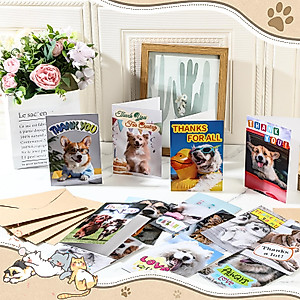Motiskyy 48 Set Dog Thank You Cards with Envelopes 4 x 6 in Puppy Animal Themed Cards Blank Inside Dog Note Cards Funny Greeting Card for Gratitude, Recognition, Appreciation