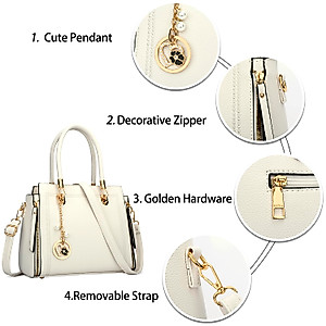 KKXIU Trendy Women Satchel Purses and Handbags Vegan Leather Top Handle Shoulder Crossbody Bag (Brown-A)