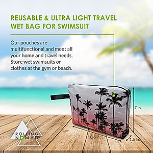 Rolling Nomad Tyvek Zippered Pouch, Wet Bikini Bag, Travel, Toiletry, Pool, Beach Essential, Waterproof, Summer Must Haves, 11.5x8.5x2 (Medium)