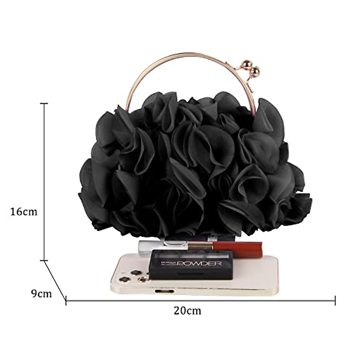 Lanpet Women Floral Clutch Purses Satin Flower Evening Bag Party Prom Handbags