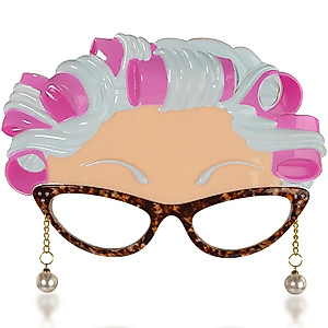 Old Lady Fun Shades (1 Pc.) - Vintage Pink - Sturdy Plastic - One Size Fits Most Adults - Perfect Accessory for Parties & Events