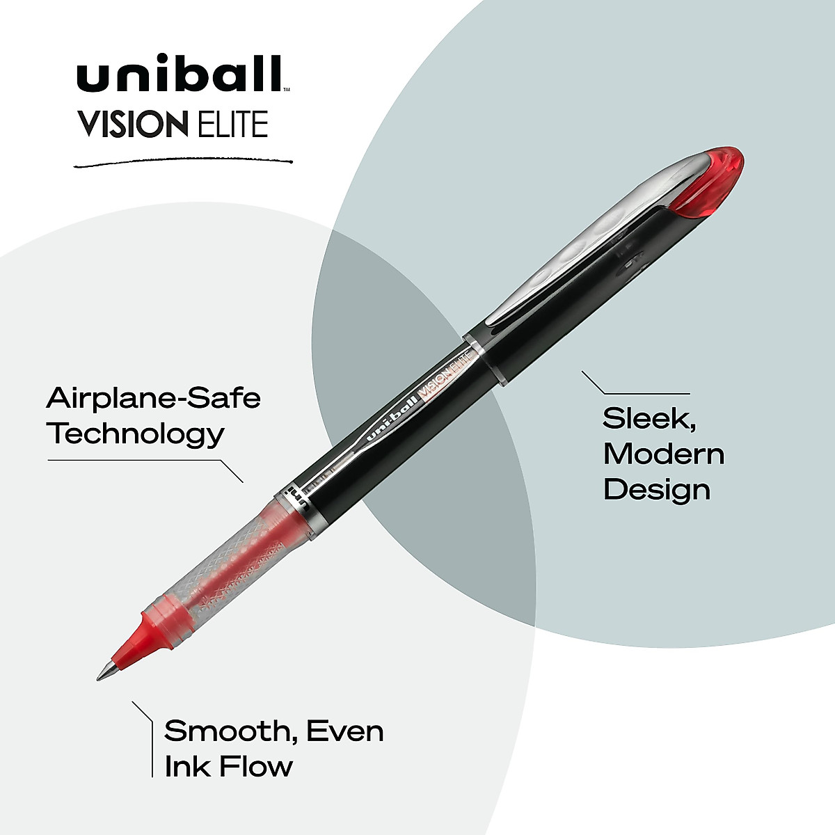 uniball Vision Elite Rollerball Pens with 0.5mm Micro Point Pen Tips, Assorted, 8 Count - Uni-Super Ink is Smooth, Vibrant, and Protects Against Water, Fading, and Fraud