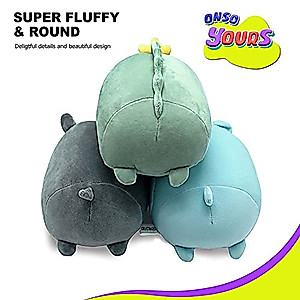 Onsoyours Plush Toys Set, 3Pcs Stuffed Animals with Dinosaur, Bear and Hamster, Creative Decoration Cuddly Plush Pillows 9" for Kids Girls Boys (Dinosaur/Bear/Hamster)