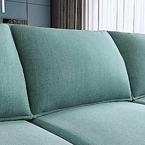 HONBAY Modular Sectional Sofa Sleeper Couch U Shaped Modular Couch with Storage Seats Full Size Modular Sofa Bed for Living Room, Aqua Blue