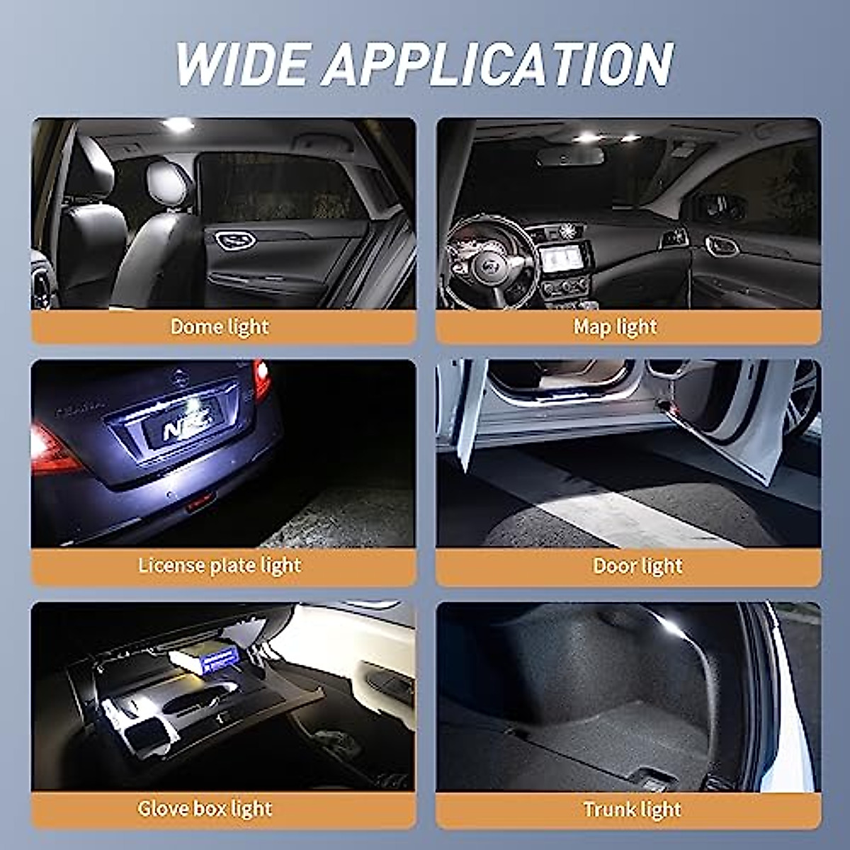 32 Pcs Dome Light Bulb LED Car Bulb Kit Set Interior Car Light Bulbs T10 T5 31MM DE3175 42MM Festoon Replacement Bulbs for Door,Courtesy,License Light(White)