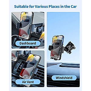 Corefyco Direct Car Phone Mount, Dashboard / Air Vent / Windshield Universal Car Phone Holder, Compatible with iPhone, Samsung, Moto, Huawei, Nokia, LG All Mobile Phones