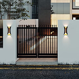 SOKHNA Modern LED Outdoor Waterproof Wall Lamp 14W 3000K,Outdoor Porch Wall LampWaterproof Exterior Lights Fixture Suitable for Yards,Doorways,Garden,Pathway,Warm White,IP65 3000K