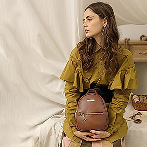 CLUCI Small Backpack for Women Cute Mini Leather Purse for Teen Girls Daypack Convertible Travel Shoulder Bag