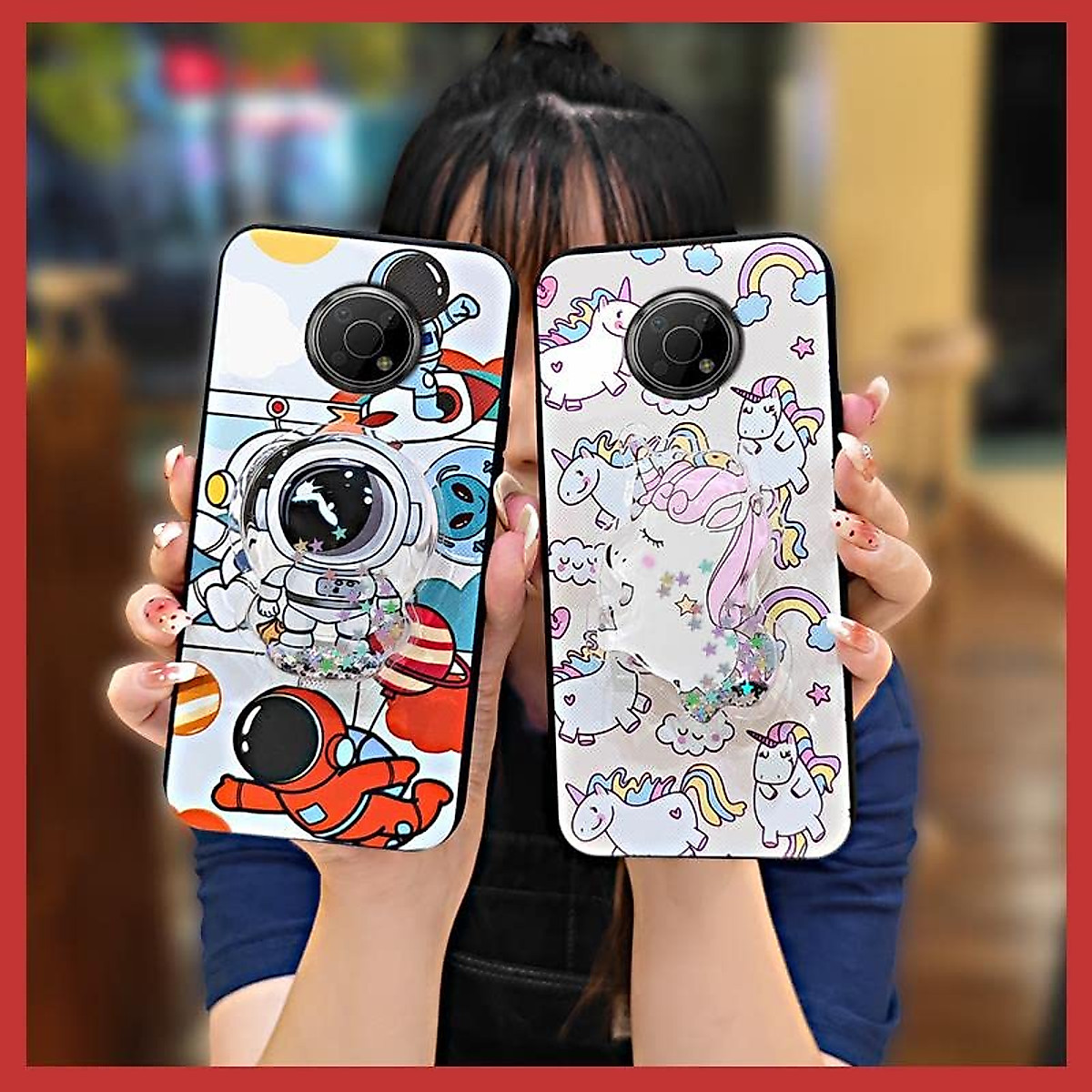 Back Cover Cartoon Lulumi Phone Case for Nokia G300, Original Soft Case Fashion Design Foothold Dirt-Resistant Kickstand Silicone Armor case Cartoon Anti-dust Cute Phone Stand Holder, 8