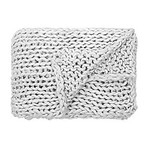Chunky Knit Throw Blanket - Hand Made - Acrylic & Wool Boho Blankets for Chair, Sofa, Bed & Home Decorations - Warm Cover - Decorative Furnishings - 50’’ x 70’’ - Ivory – Woven.St