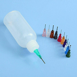 Dispensers Applicator Bottles Set, 50ml Dispensing Bottles With 11Pcs 0.5 Inch Dispensing Needles for DIY Quilling, Acrylic Painting, Oiler Bottle, Craft, Artwork Hobbies