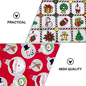 Cabilock Quilted Fabric 6pcs Christmas Cotton Fabric Sheet Patchwork Fabric Scrap Cotton Quilting Fabric Cloth for DIY Sewing Scrapbooking Christmas Dress Crafts 25cm*20cm Fabrics