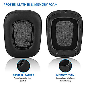 Jecobb Tiamat V2 Earpads, Replacement Ear Cushion Cover with Protein Leather & Memory Foam for Razer Tiamat V2 Headset ONLY (Black)