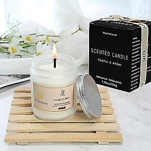 TTRWIN Jasmine & Ylang Ylang Scented Candle, 200g, 50H Long Burning, Oriental Fragrance, Glass Jar Candles, Natural Soy Wax & Essential Oil, Gift for Women, Christmas, Mother's Day, Valentine