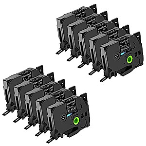 NineLeaf 10 Pack Compatible for Brother TZe-315 TZe315 TZ-315 TZ315 Label Tape 6mm 1/4'' 0.23'' White on Black Standard Laminated Labeling Work with P-Touch PT-D210 PTD400AD PTH110 PT-D600 Label Maker