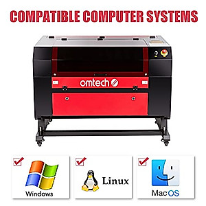 OMTech 60W CO2 Laser Engraver and Cutter, 60W 20"x28" Laser Engraving and Cutting Machine with Autofocus, Air Assist, 2 Way Pass, RDWorks, LightBurn Software for Windows Mac OS Linux