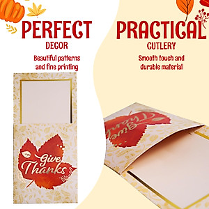 JOYIN 36 Thanksgiving Turkey Cutlery Decorative Gold Foil Utensil Holders for Autumn Fall Harvest Party Favor Supply Dinner Table Decor.