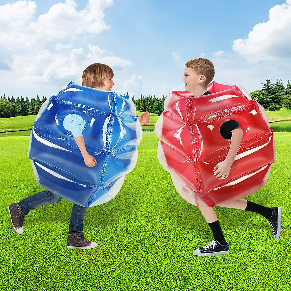 SUNSHINEMALL 1 PC Sumo Ball for Adult, Inflatable Body Bubble Ball Sumo Bumper Bopper Toys, for Kids Yard Human Bubble Ball Hamster Ball (36", Red Pure Blue)