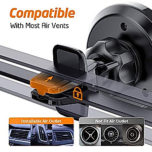 WixGear Magnetic Phone Car Mount, Universal Air Vent Magnetic Phone Car Mount Phone Holder, Compatible with iPhone 12 and with All Cell Phones, iPhone 12 Car Mount