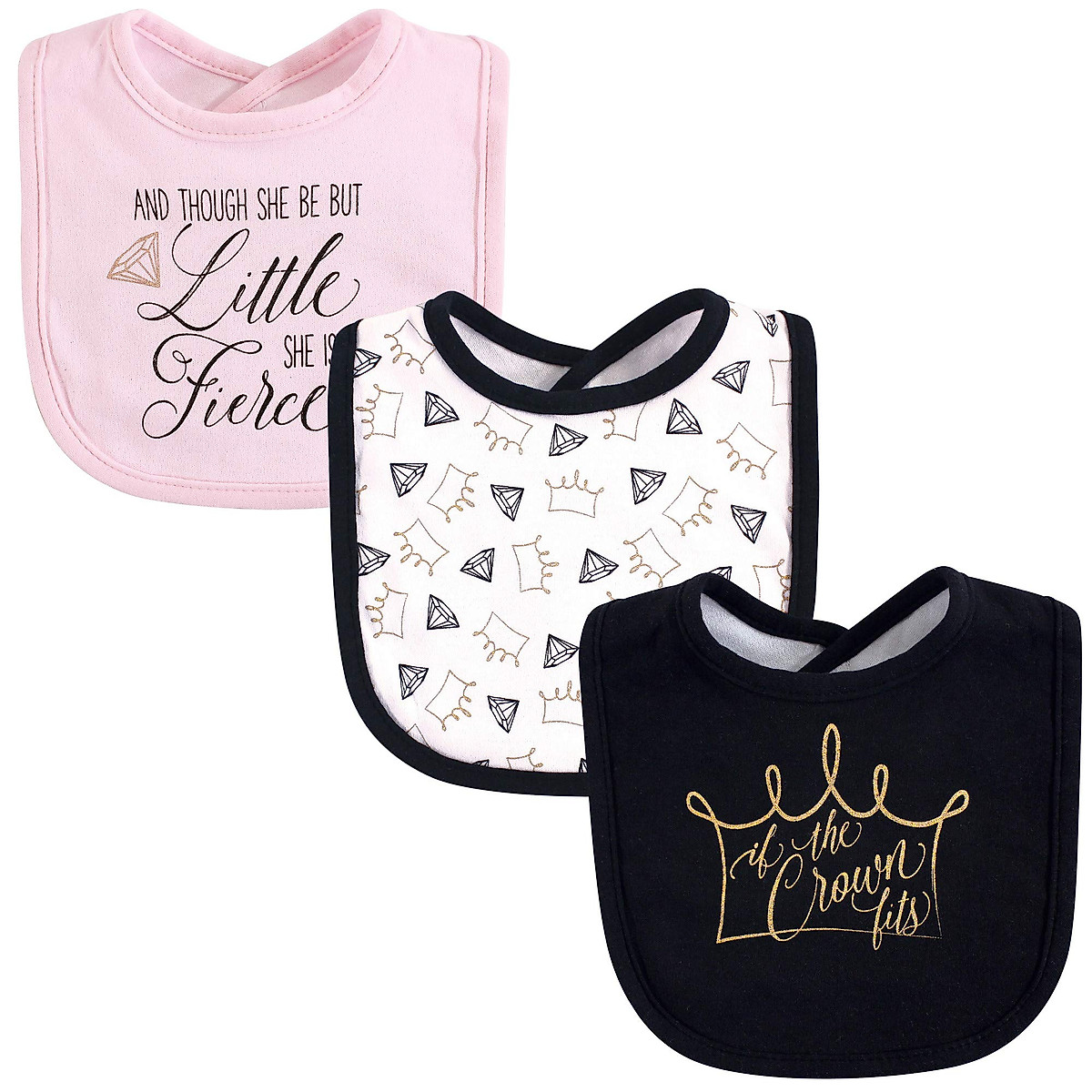 Yoga Sprout Cotton Drooler Bibs, 3 Pack, Crown