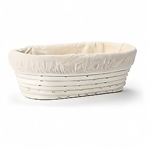 Saint Germain Bakery Premium Round Bread Banneton Basket with Liner - Perfect Brotform Proofing Basket for Making Beautiful Bread - Ultimate Bread Bundle (9 in. Round/10 in. Oval)