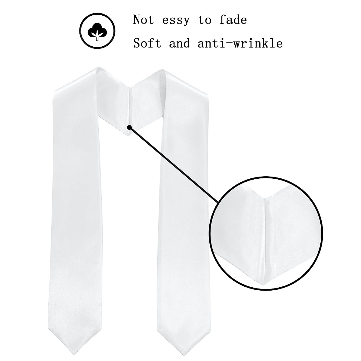 Happy Secret Adult Plain Graduation Stole 60" Long Shawl for Academic Commencements