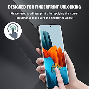 [2+2Pack] Galaxy S21 Ultra Screen Protector + Camera Lens Protector, Full Clarity Coverage,9H Tempered Glass, Ultrasonic Fingerprint Support,Anti Bubble,3D HD Curved for Samsung S21 Ultra 6.8 Inch