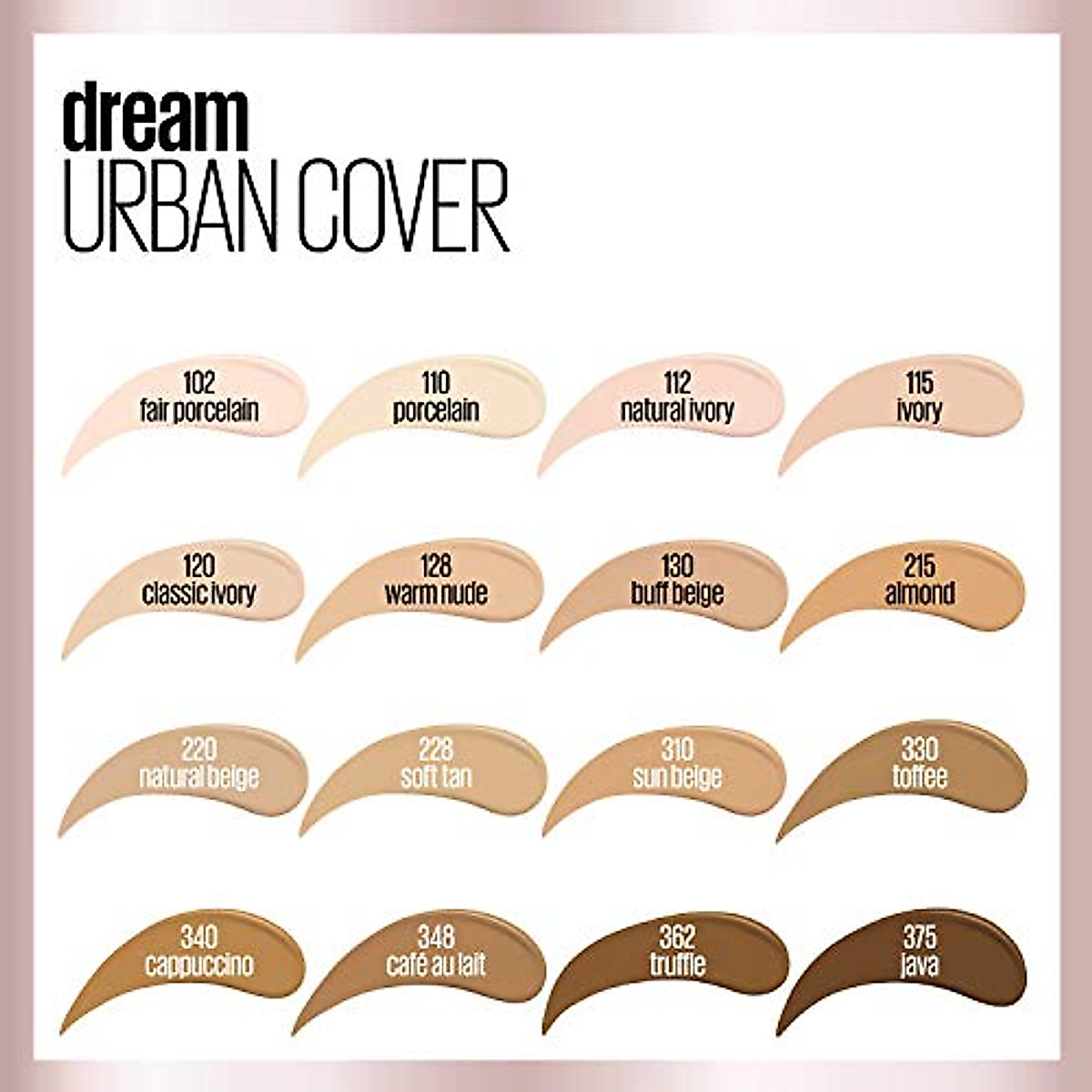 Maybelline Dream Urban Cover Flawless Coverage Foundation Makeup, SPF 50, Natural Beige