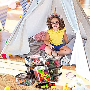 Nicunom 8 Packs Small Storage Bins with Lids, 3.2 QT Clear Storage Latch Box Plastic Storage Bins Stackable Storage Containers for Organizing