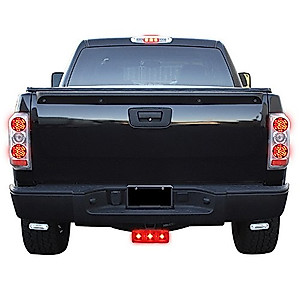Bully CR-007XL Black Finish ABS Plastic Universal Fit Truck Extra Large LED Brake Light Hitch Cover Fits 2" Hitch Receivers for Trucks from Chevy (Chevrolet), Ford, Toyota, GMC, Dodge RAM, Jeep