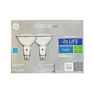 GE Classic 2-Pack 75 W Equivalent Dimmable Warm White Par30 Shortneck LED Light Fixture Light Bulbs