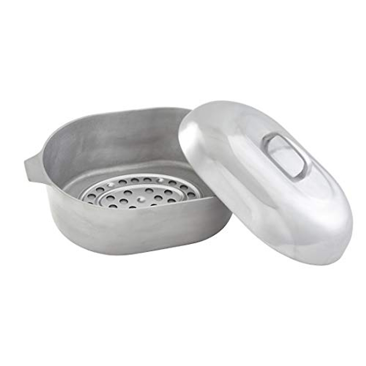 IMUSA USA Heavy Duty Cajun Oval Aluminum Roaster 15, Silver