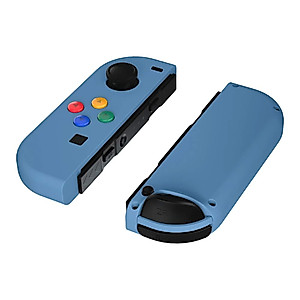 eXtremeRate DIY Replacement Shell Buttons for Nintendo Switch & Switch OLED, Airforce Blue Custom Soft Touch Housing with Corlorful Button for Joycon Handheld Controller - Console Shell NOT Included