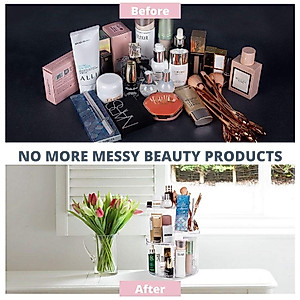 360 Rotating Makeup Organizers, Acrylic Makeup Organizers Bathroom Lazy Susan Organizer 360 Organizer Makeup Spinning Cosmetics Organizer Perfume Organizer for Cosmetics, Brushes, Creams - Clear