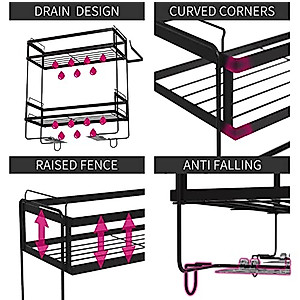 STILLDIO Bathroom Over The Toilet Storage Shelf 2-Tier Bathroom Storage Organizer Metal Basket Cabinet with Paper Holder Home Space Saving