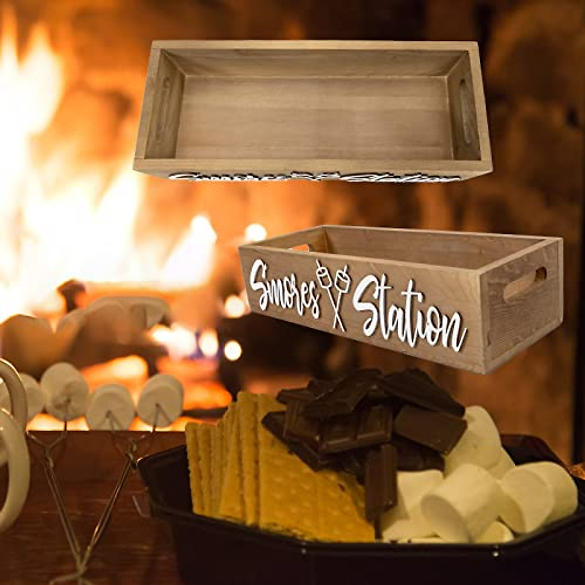 PuGez S'mores Station Box - Rustic Outdoor S'mores Kit