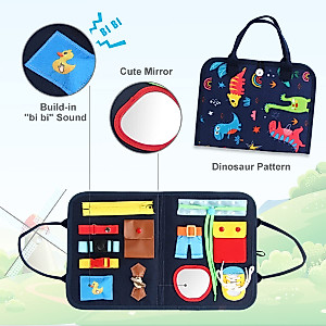 Joyfia Busy Board, Montessori Toys for Toddlers 1-3, Activity Sensory Board for Fine Motor Skills Learning, Preschool Educational Toys Travel Activities for Plane, Gifts for 2-4 Year Old Boys Girls