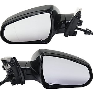 Kool Vue Driver & Passenger Side Power Heated Mirrors for Cadillac SRX 2010-2012 Power Fold With Memory Paintable For Models Without Etched Warning