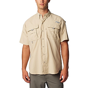 Columbia Men's Bahama II UPF 30 Short Sleeve PFG Fishing Shirt, Fossil, Medium
