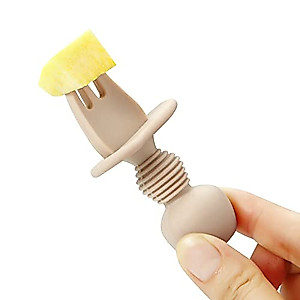 PandaEar 6 Pack Silicone Baby Spoons and Fork Feeding Set- Anti-Choke First Self Feeding Utensils for Baby Led Weaning Ages 3 Months -Pink