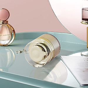 Voyyphixa 3 Pack 1 oz Airless Pump Jars Refillable Travel Bottle Portable Cream Jar Vacuum Bottle with Push Down Pump Dispenser for Vacuum, Face Cream and Lotion