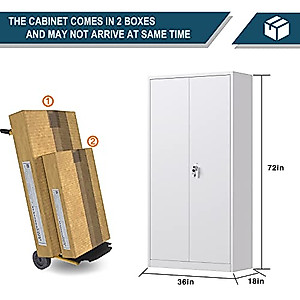 GangMei 72 Inch Tall Metal Lockable Storage Cabinet with 4 Adjustable Shelves, Garage Storage Cabinet for Warehouse, Garage, Home, Office,Kitchen, Assemble Required