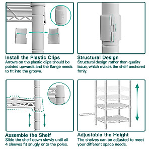 Ulif U7 Over the Washer and Dryer Storage, Laundry Room Heavy-Duty Space Saver with 6 Shelves and 2 Hanger Rods, Laundry Clothes Drying Rack and Toiletries Organizer, 47.2”W x 13.4”D x 77.4”H, White